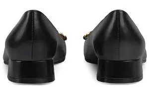 Gucci Horsebit Leather Ballet Flats - Black