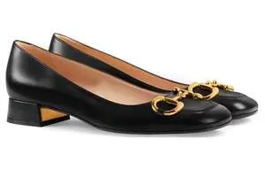 Gucci Horsebit Leather Ballet Flats - Black