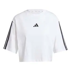 Adidas Essentials 3-stripes Cotton Loose T-shirt - White/black