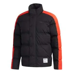 Adidas Puffer Down Jacket With Large Logo Detail - Black