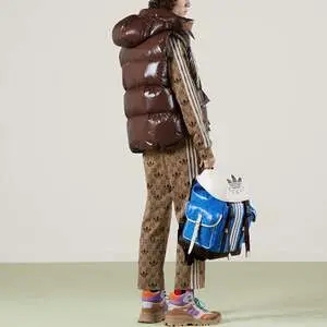 Gucci X Adidas Gg Trefoil Zip Jacket 'beige Ebony