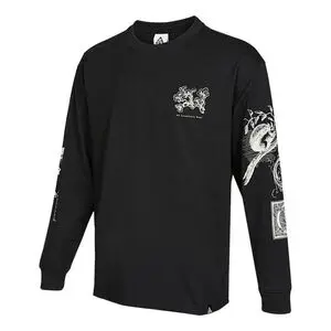 Nike Iceland Printing Sports Round Neck Long Sleeves T-shirt - Black