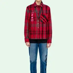 Off-White Mariana De Silva Shirt Long Sleeve Plaid Shirts
