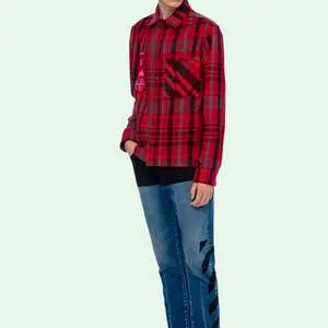 Off-White Mariana De Silva Shirt Long Sleeve Plaid Shirts