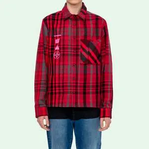 Off-White Mariana De Silva Shirt Long Sleeve Plaid Shirts
