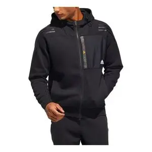 Adidas Solid Color Knit Hooded Jacket - Default Color