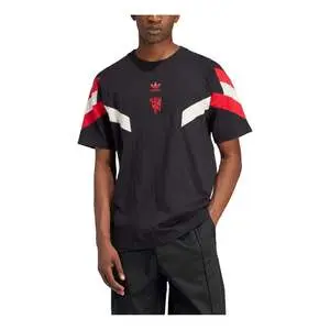 Adidas Originals Manchester United Fc Originals T-shirt Asia Sizing 'black Red - Black/red