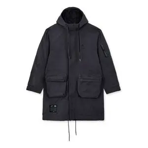 JORDAN X A Ma Maniere Hooded Trench Coat - Grey