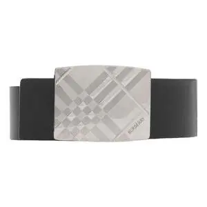 Burberry Reversible Engraved Check Belt - Black
