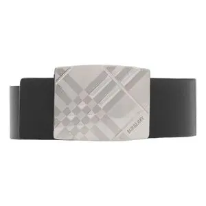 Burberry Reversible Engraved Check Belt - Black