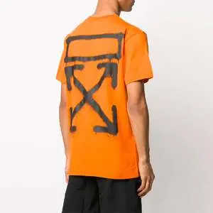 Off-White Graffiti Arrow Pattern Printing Short Sleeve Loose Fit