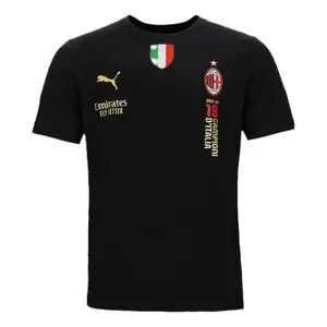 PUMA Ac Milan Official Italian Champions T-shirt - Black