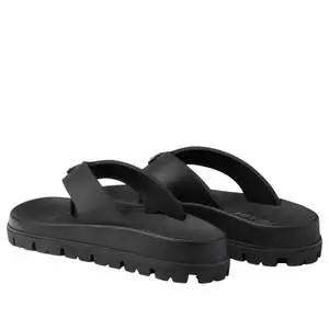 Prada Ss26 Rubber Thong Sandals - Black