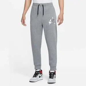 JORDAN Jumpman Classics Flying Printing Drawstring Fleece Lined Slim Fit Pants - Gray