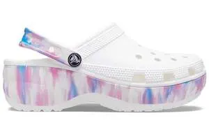 CROCS Classic Platform Dream Clog - White/purple