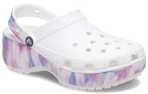 CROCS Classic Platform Dream Clog - White/purple