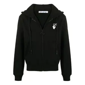 Off-White Painting Arrow Zip Up Hoodie - Black