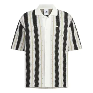 Adidas Resort Crochet Polo Knit 'white Black - White/black
