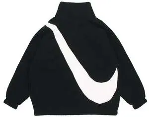 Nike Reversible Lambswool Jacket With Large Logo Detail - Black