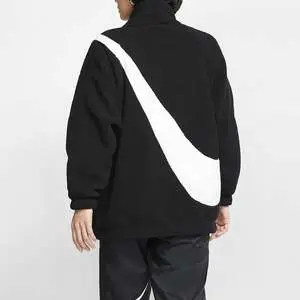 Nike Reversible Lambswool Jacket With Large Logo Detail - Black