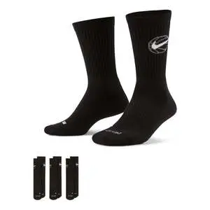 Nike Everyday Crew Sports Socks 3 Pack - Black