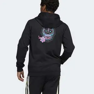 Adidas Hooded Zip-up Track Jacket With Graphic Detail