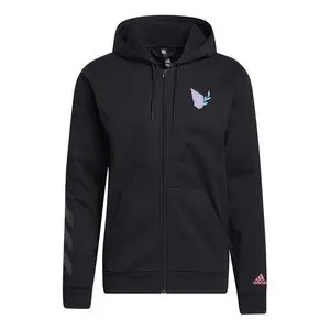 Adidas Hooded Zip-up Track Jacket With Graphic Detail