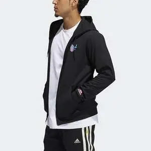Adidas Hooded Zip-up Track Jacket With Graphic Detail