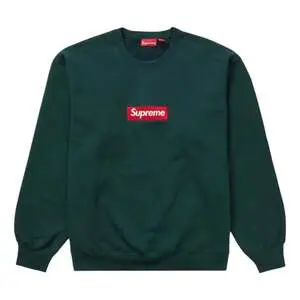 Supreme Box Logo Crewneck Fw22 - Dark Pine