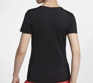 Nike Pro Mesh Dri-fit Slim Fit Breathable Quick Dry Training Short Sleeve Black T-shirt