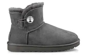 UGG Mini Bailey Button Bling Mid Tops - Grey