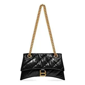 Balenciaga Crush Small Chain Bag Quilted - Black
