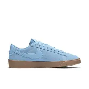 Nike Blazer Low Sd Sneakers - Light Blue/light Bluegray/brown