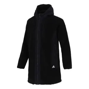 Adidas Fleece Hooded Logo Jacket