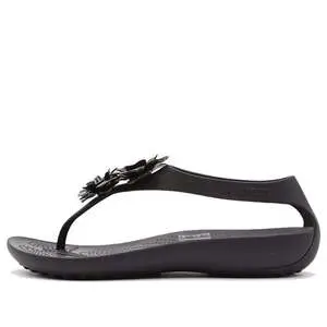 CROCS Embellished Floral Thong Sandals - Black