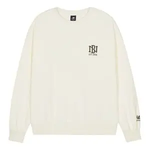 NEW BALANCE Logo Print Sweatshirt Asia Sizing 'white - White/black