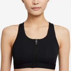 Nike Dri-fit Swoosh Zip-front Sports Bra