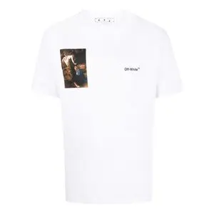 Off-White Fw22 Character Printing Round Neck Short Sleeve Ordinary Version White T-shirt - Black/white