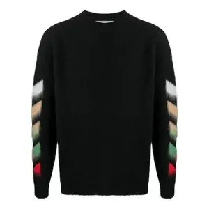 Off-White Crew Neck Sweater With Diagonal Arrows Print