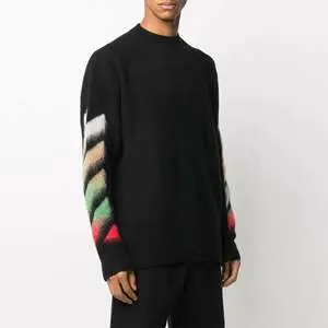 Off-White Crew Neck Sweater With Diagonal Arrows Print