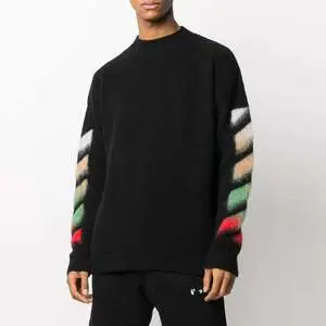Off-White Crew Neck Sweater With Diagonal Arrows Print
