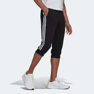 Adidas 3s Ft Tc 34pt Logo Embroidered Stripe Knit Bundle Feet Cropped Pants