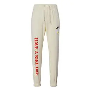Nike Alphabet Printing Daisy Sports Pants/trousers/joggers Creamy White - Multi-color