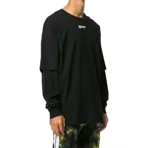 Off-White Back Mask Human Face Printing Round Neck