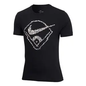 Nike Front Logo T-shirt 'black Whtie Grey