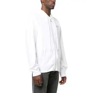 Off-White Diag-print Zip-up Hoodie - White
