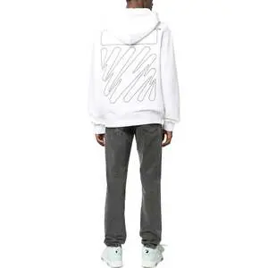 Off-White Diag-print Zip-up Hoodie - White