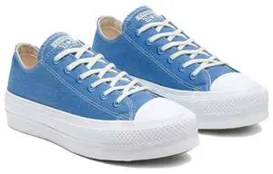 CONVERSE Chuck Taylor All Star Renew Cotton Platform Low Top Sneakers - Blue