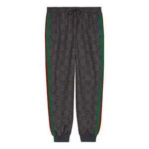 Gucci Jumbo Gg Jogging Pant With Web 'grey Dark Grey - Grey/dark Grey