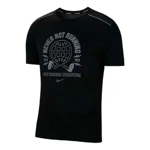 Nike Miler Wild Run Short Sleeve Top - Black